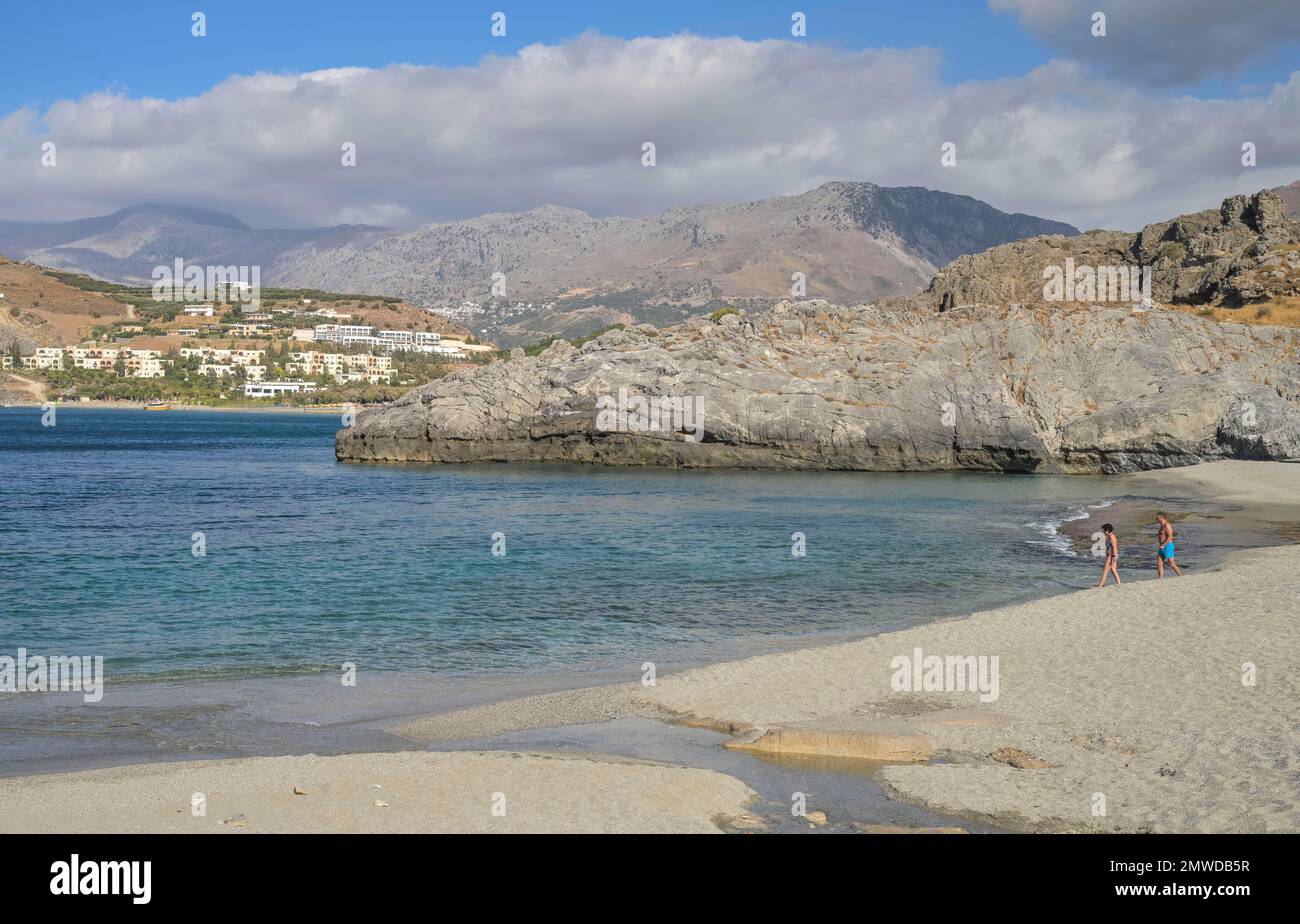 Sandy beach Ammoudi Beach, South Coast, Crete, Greece Stock Photo - Alamy