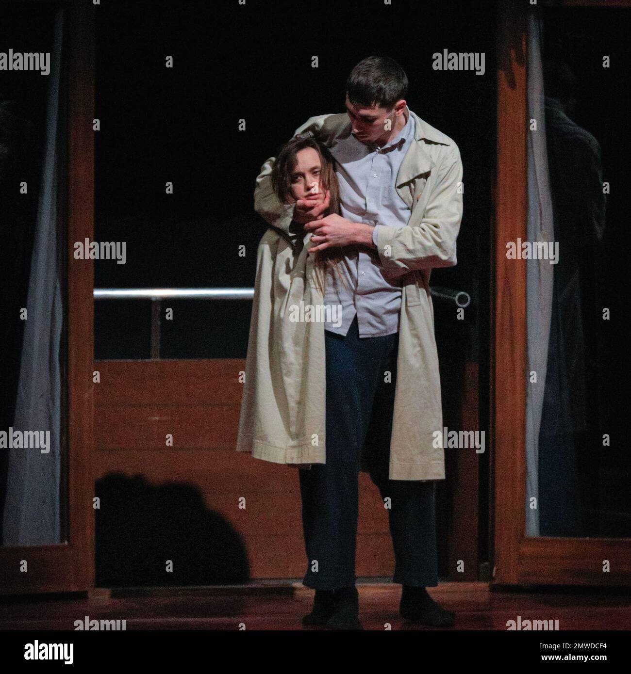 London, UK. 01st Feb, 2023. Scenes from Act 2: The lost room. Peeping ...