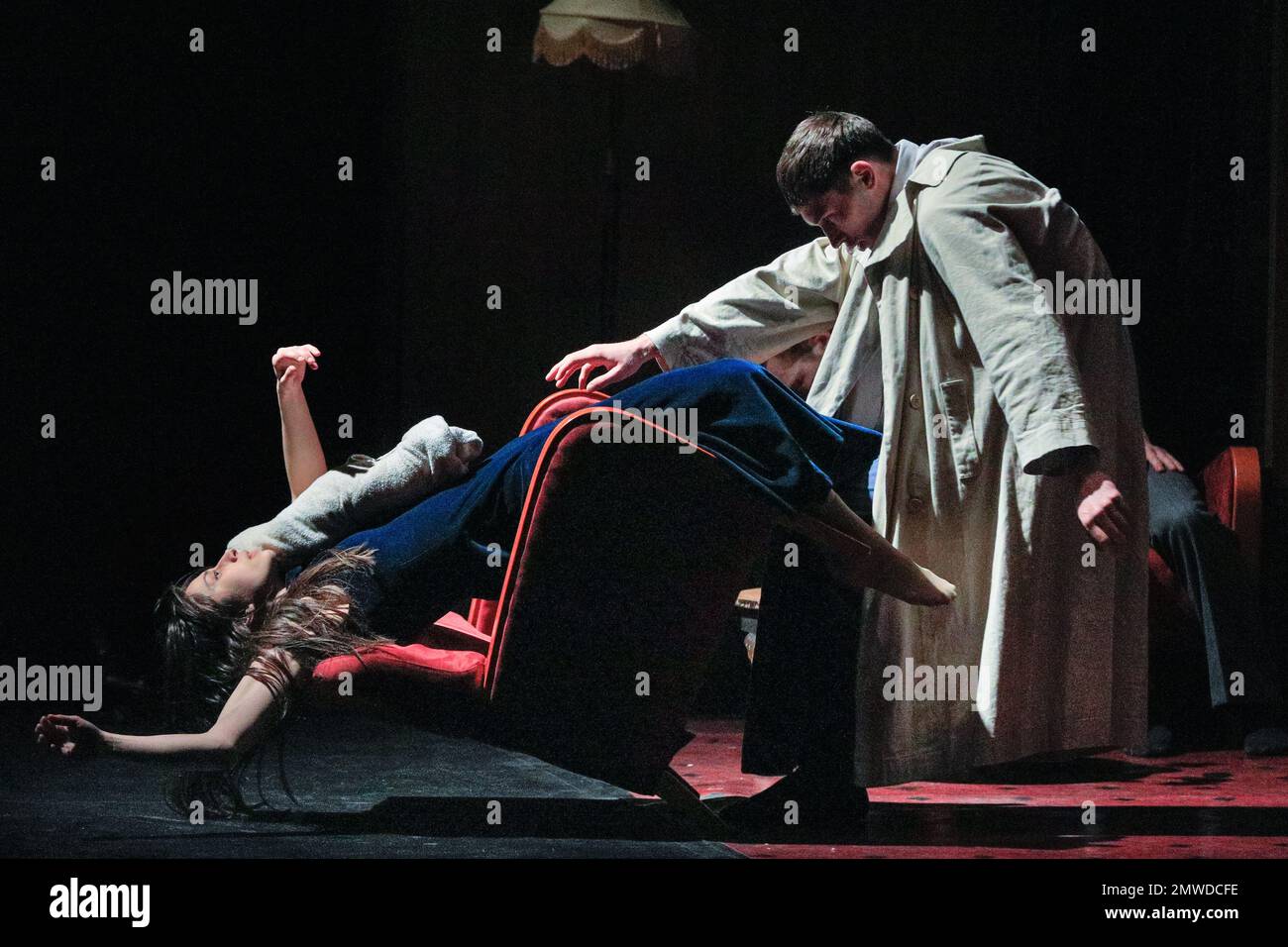 London, UK. 01st Feb, 2023. Scenes from Act 2: The lost room. Peeping ...