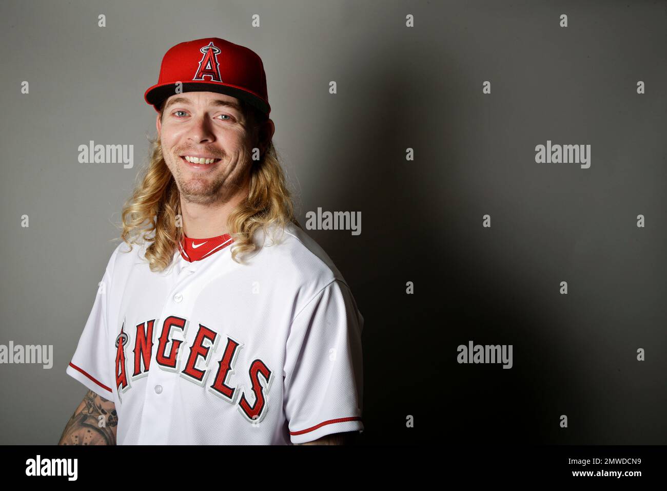 This is a 2017 photo of starting pitcher John Lamb of the Los Angeles ...