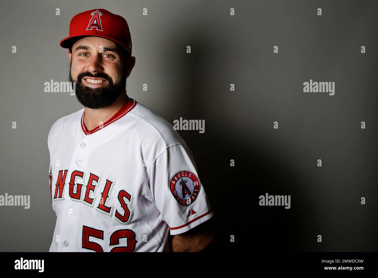 This is a 2017 photo of starting pitcher Matt Shoemaker of the Los ...