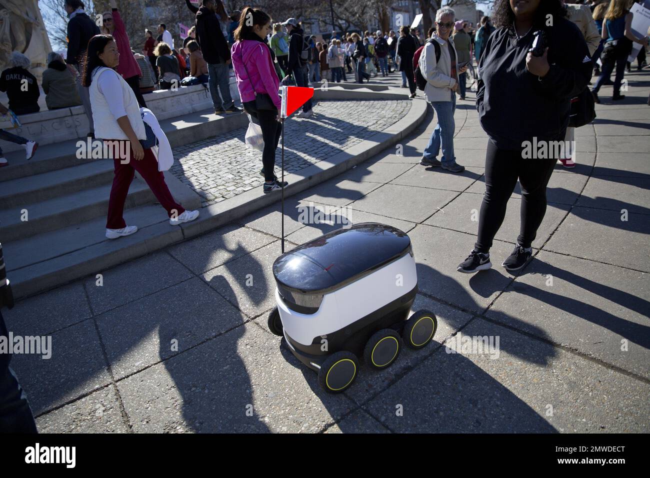 Six-wheeled ground delivery robot, from Estonia-based Starship ...