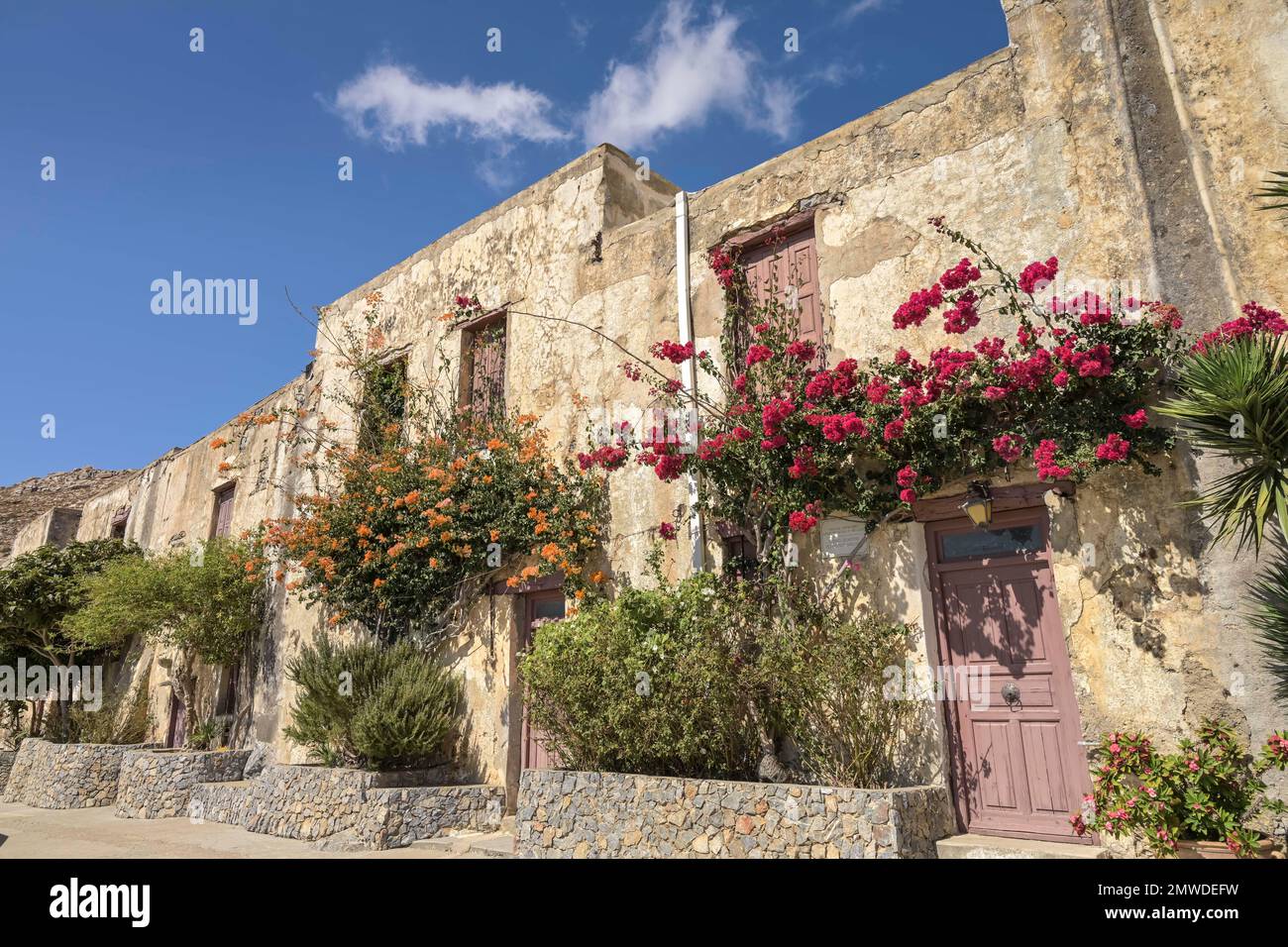 Monastery cells, monks' room, Preveli Monastery, Crete, Greece Stock ...