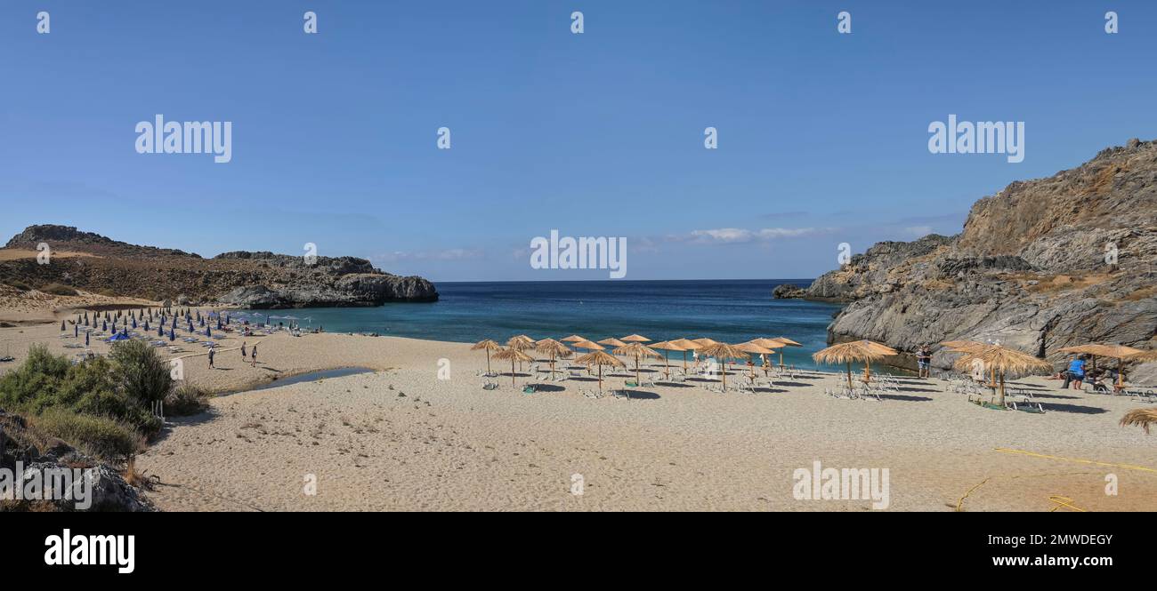 Sandy beach Skinaria Beach, South Coast, Crete, Greece Stock Photo - Alamy