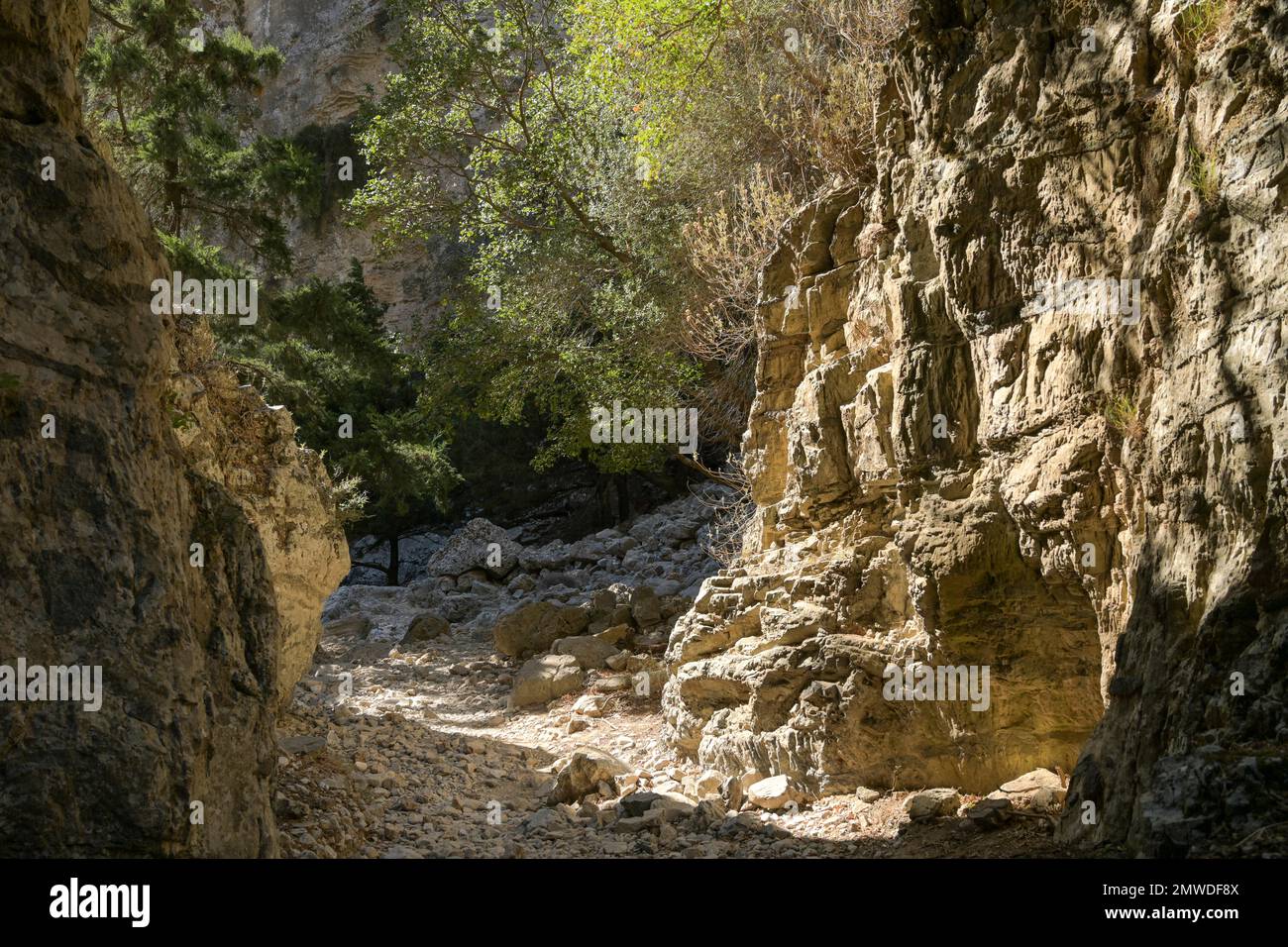 Hiking trail, Imbros Gorge, Crete, Greece Stock Photo - Alamy