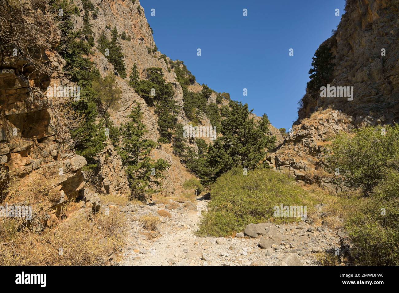 Hiking trail, Imbros Gorge, Crete, Greece Stock Photo - Alamy