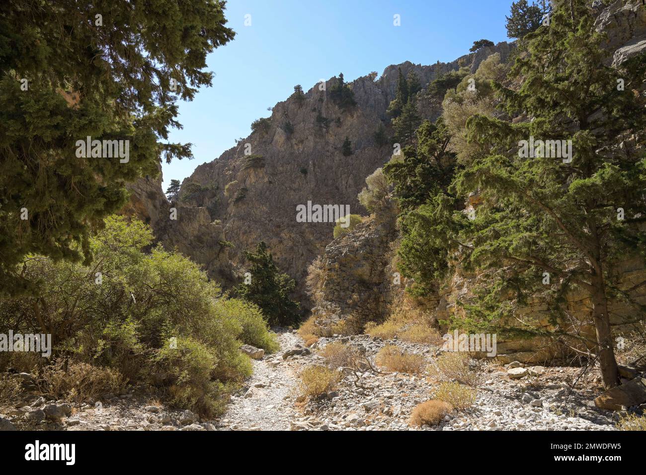 Hiking trail, Imbros Gorge, Crete, Greece Stock Photo - Alamy