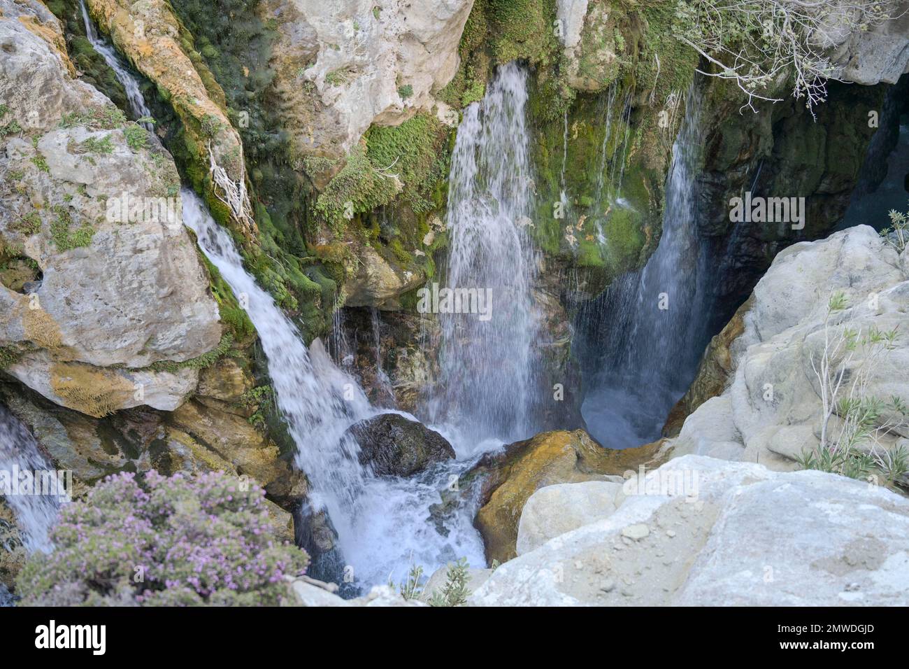 Waterfall, Kourtaliotiko Gorge, Crete, Greece Stock Photo - Alamy