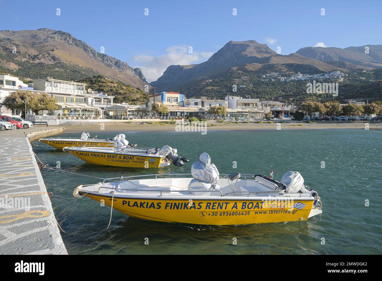 Boats, Harbour, Boat Hire, Plakias, Crete, Greece Stock Photo - Alamy