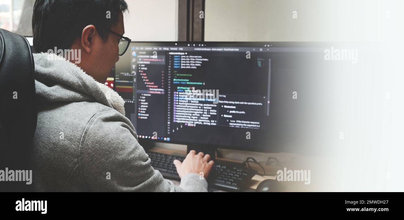 Coder Programmers Working In Office Programmer Analyst Writing Code Coder Working From Home