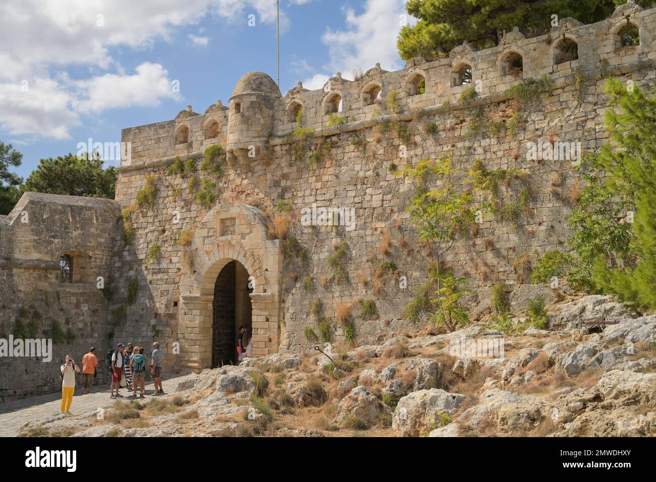 Main Gate, Fortress Wall, Fortezza, Rethymno, Crete, Greece Stock Photo ...