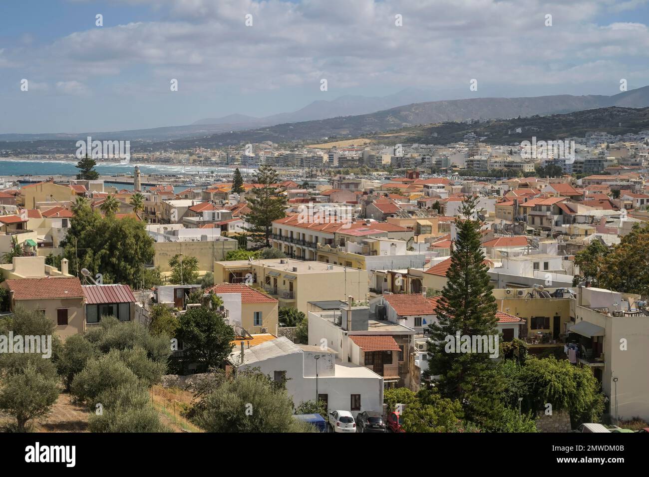 City view, western new town, Rethymno, Crete, Greece Stock Photo - Alamy