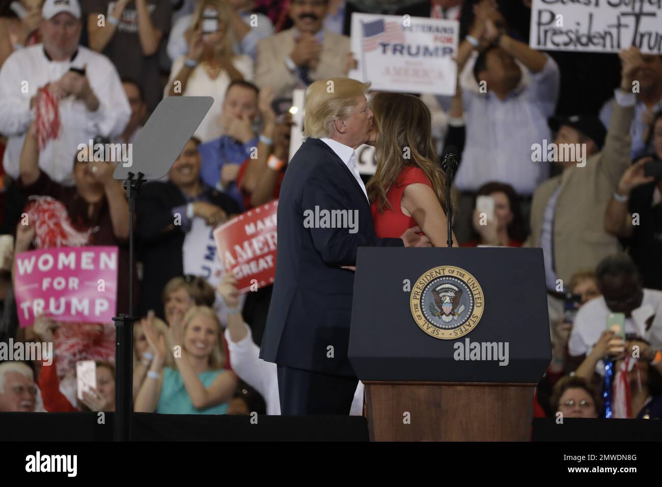 President Donald Trump and his wife, First Lady Melania Trump during a ...