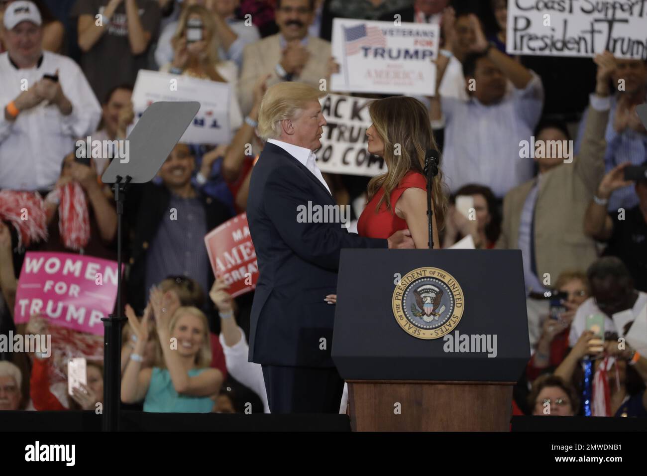 President Donald Trump and his wife, First Lady Melania Trump during a ...