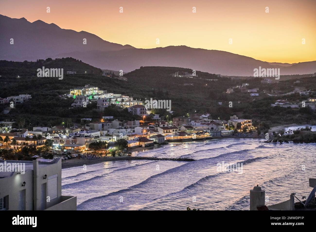 Beach, Almyrida Bay, North Coast, Crete, Greece Stock Photo - Alamy