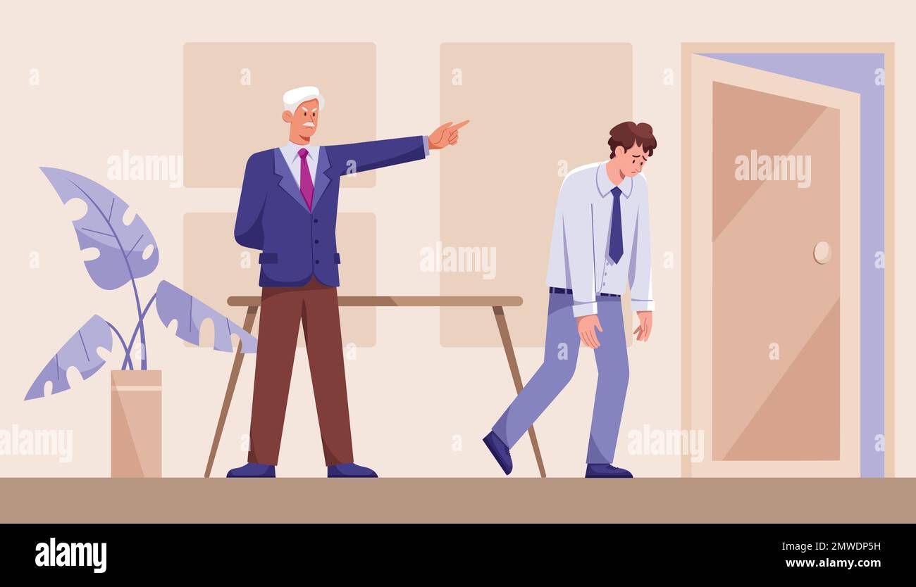 Fired employee leaving office Stock Vector Images - Alamy