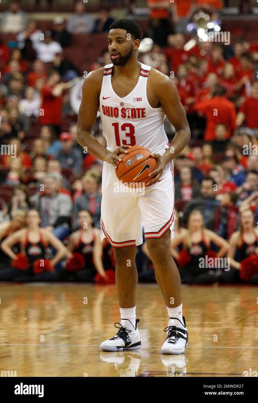 Ohio State guard JaQuan Lyle works against Nebraska during an NCAA ...