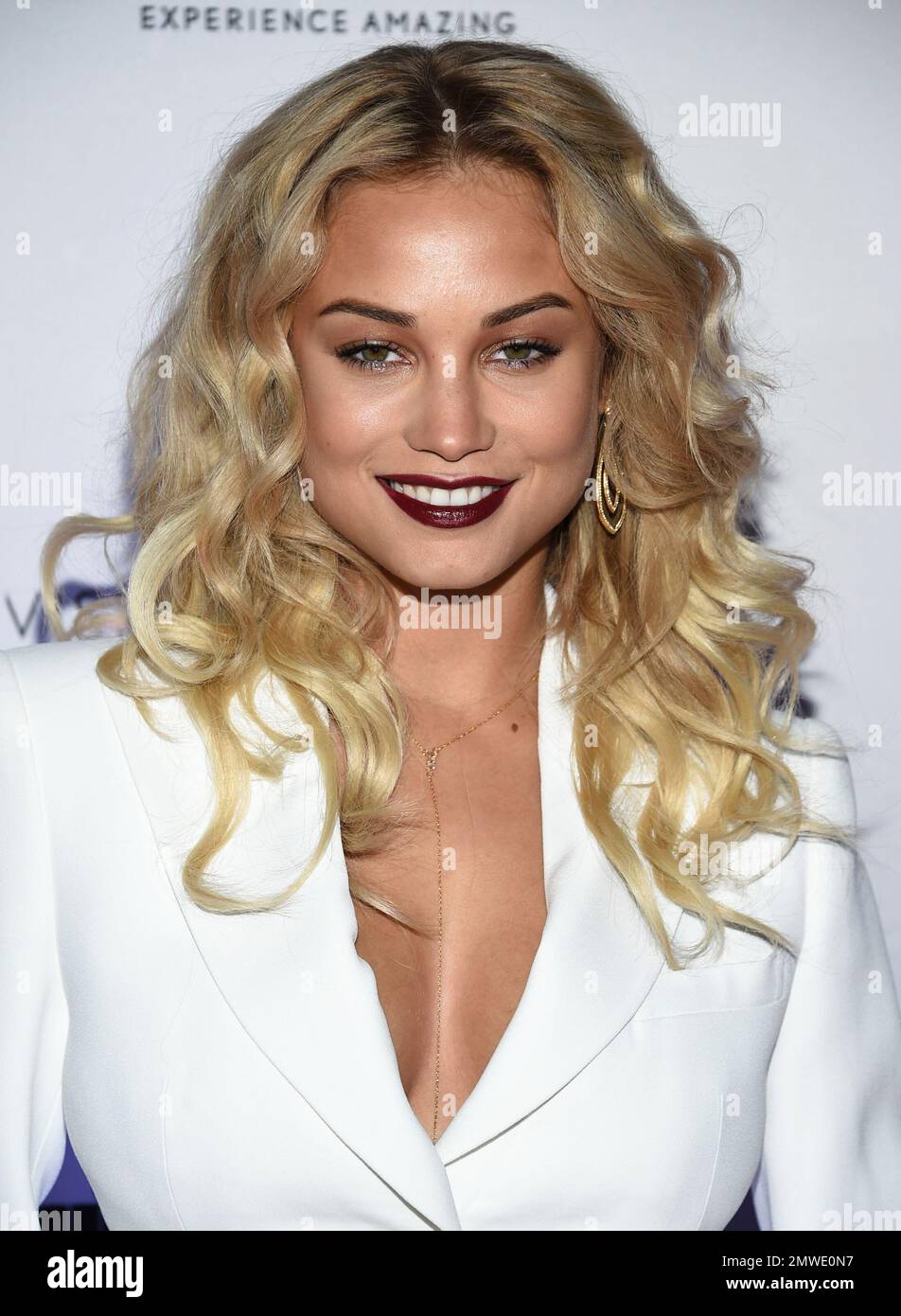 Model Rose Bertram attends the Sports Illustrated Swimsuit 2017 launch ...