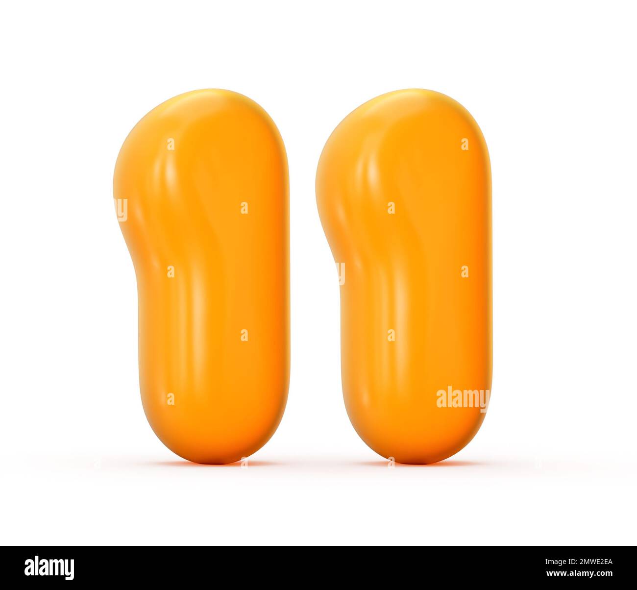 A 3D illustration of a Glossy orange jelly number 11 isolated on a ...