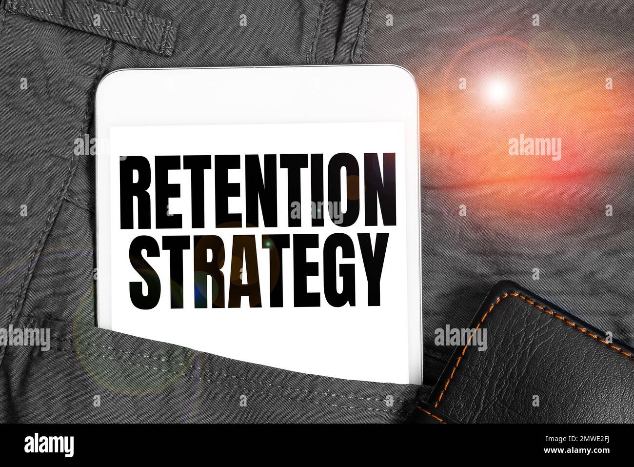 Text caption presenting Retention Strategy. Business concept activities ...