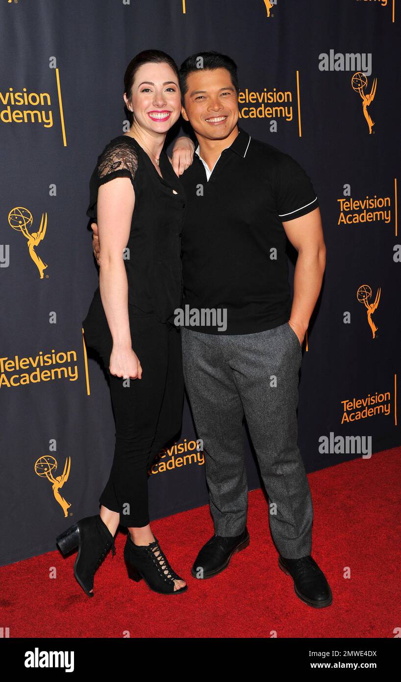 Rachel Grate, left, and Vincent Rodriguez III arrive at the Television ...