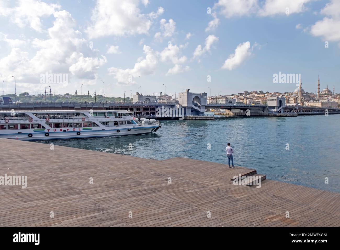 The new cruise port Galataport in Istanbul at the coastline with ...