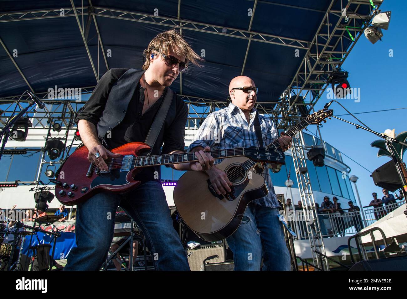 Ryan Newell of Sister Hazel performs on board the Norwegian Jade during ...