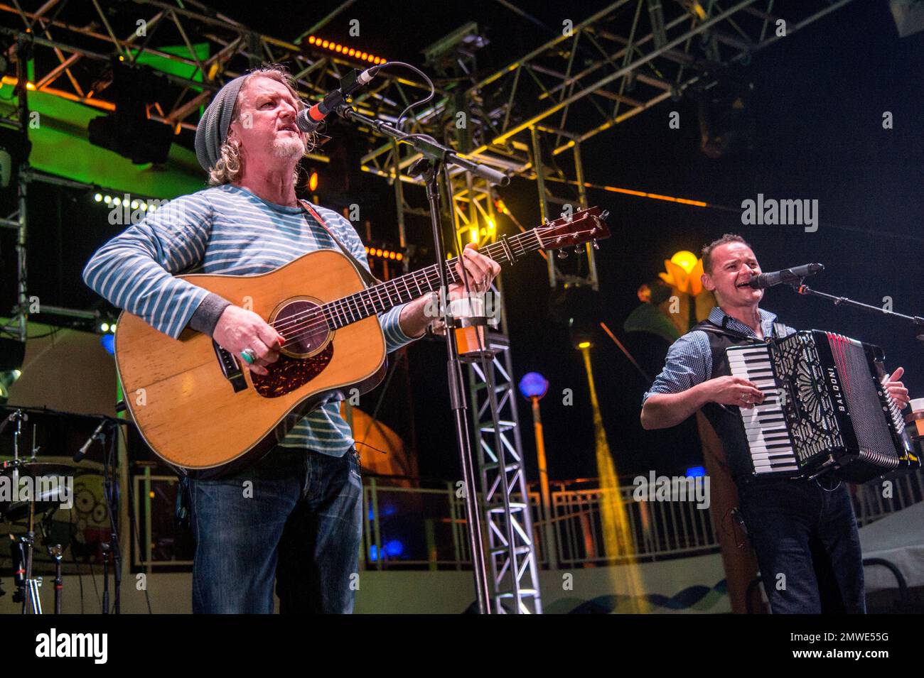 Steve Twigger of Gaelic Storm performs on board the Norwegian Jade ...
