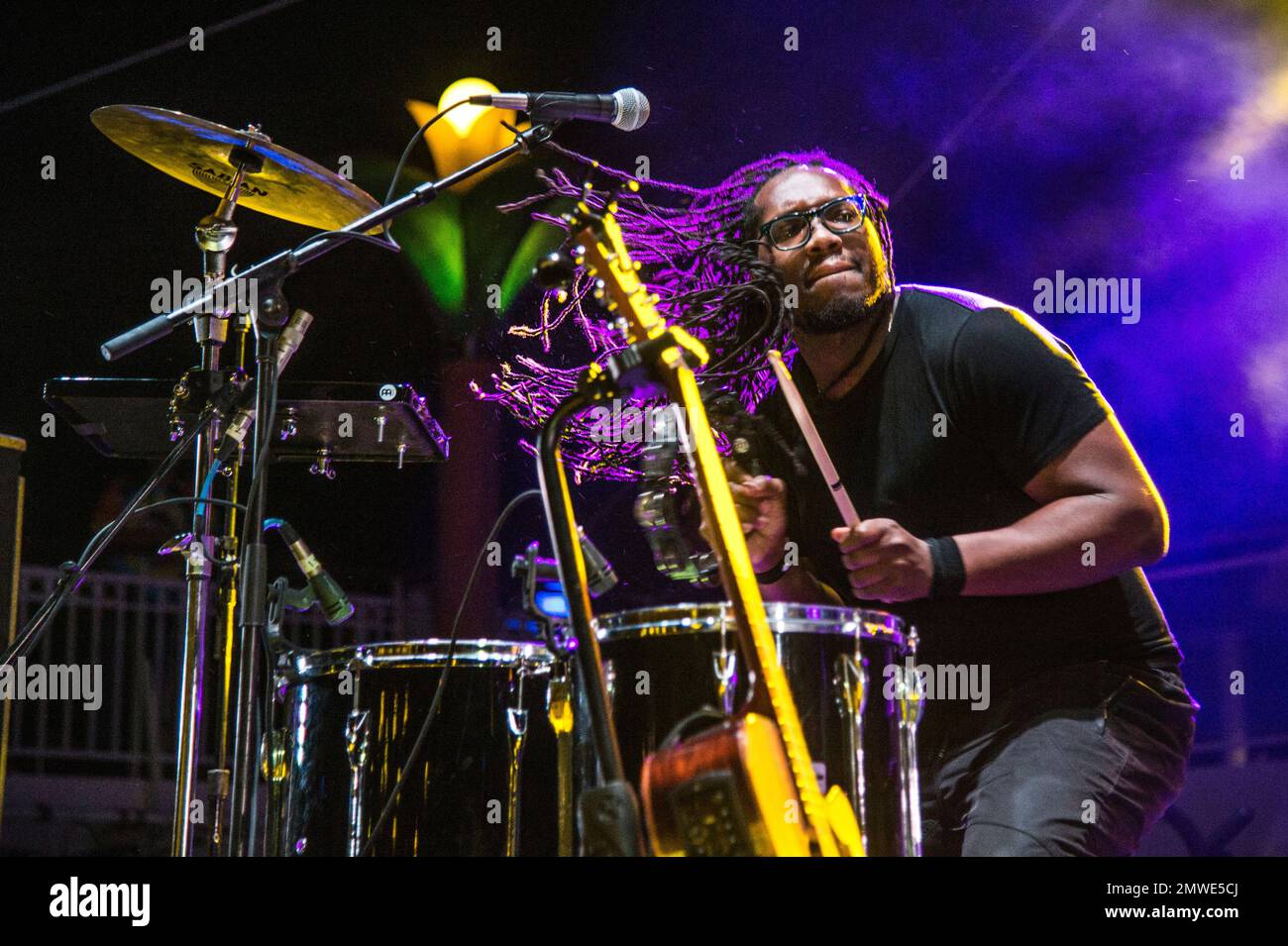 Kozza Babumba of Andy Suzuki & The Method performs on board the ...