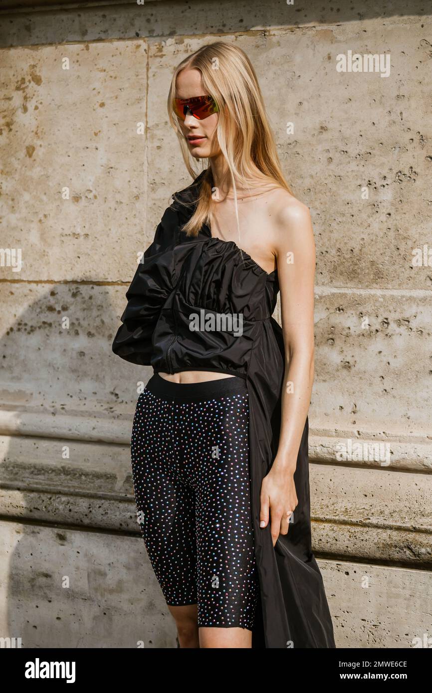 A model outside Each X Other show during Paris Fashion Week Womenswear ...