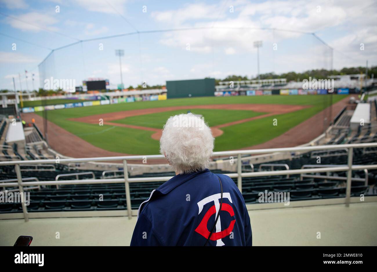 Minnesota Twins fan Eunice Doocy, 87, of Blooming Prairie, Minn., looks ...