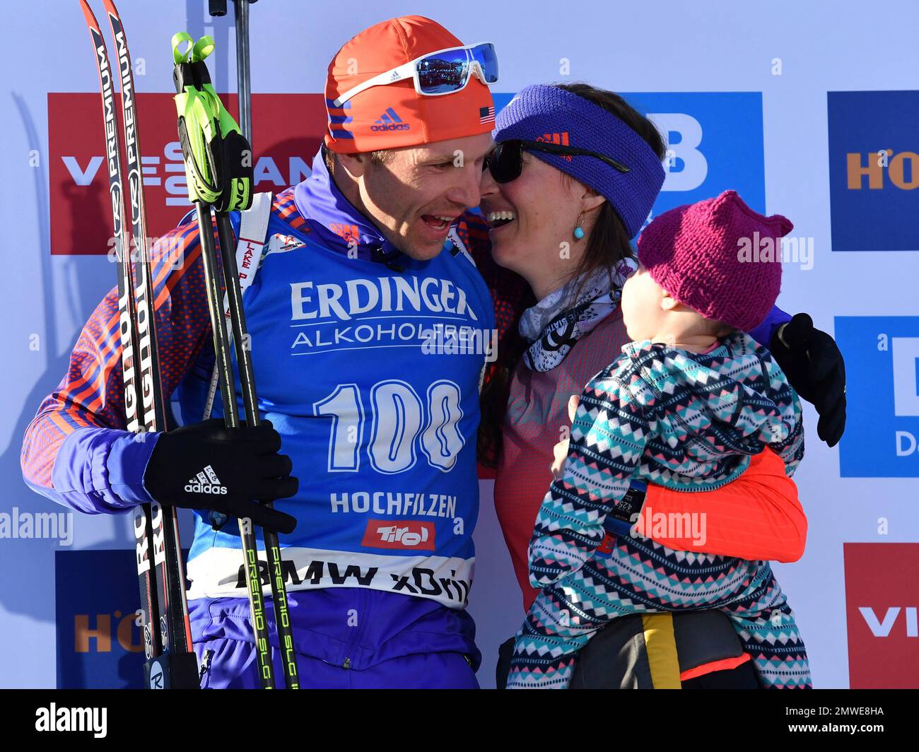 Winner Lowell Bailey, left, of the United States and his wife Erika ...