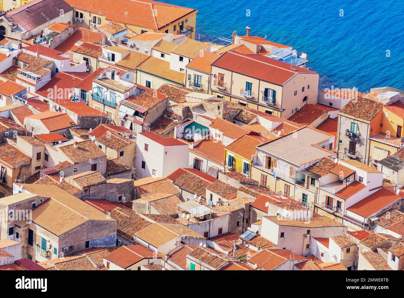 Cefalu town, top view, Cefalu, Sicily, Italy Stock Photo - Alamy