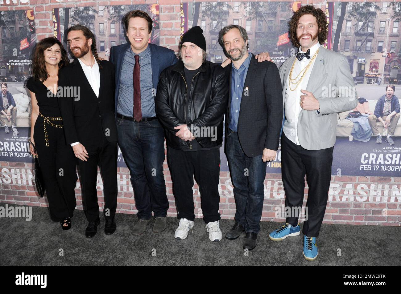 Gina Gershon, from left, George Basil, Pete Holmes, Artie Lange, Judd ...
