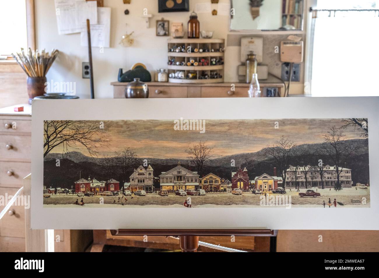 Norman Rockwell's Stockbridge Studio interior as it appeared in 1960 ...