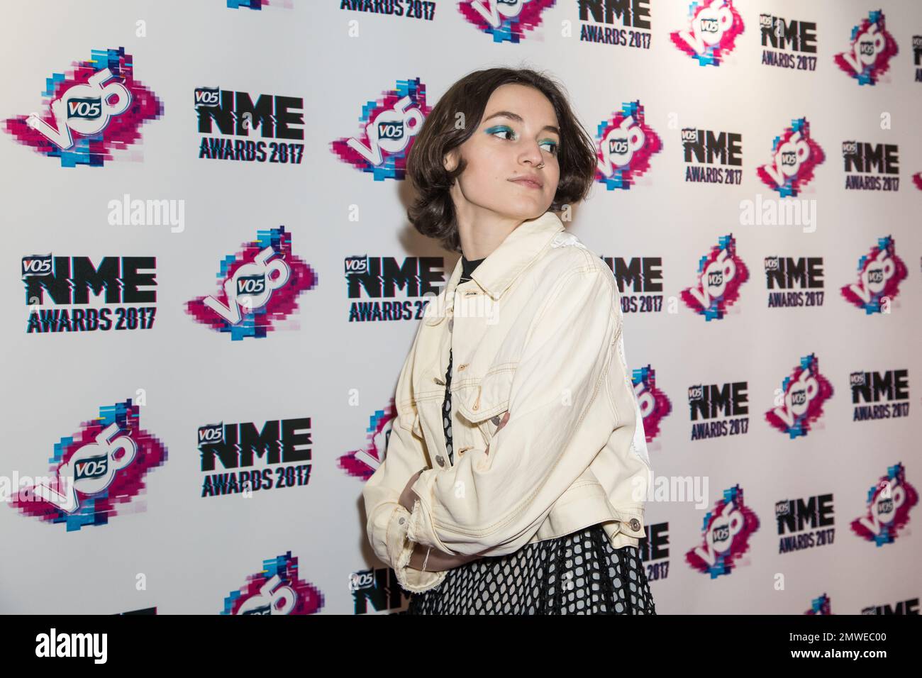 Rebeca Marcos poses for photographers upon arrival at the NME 2017 ...