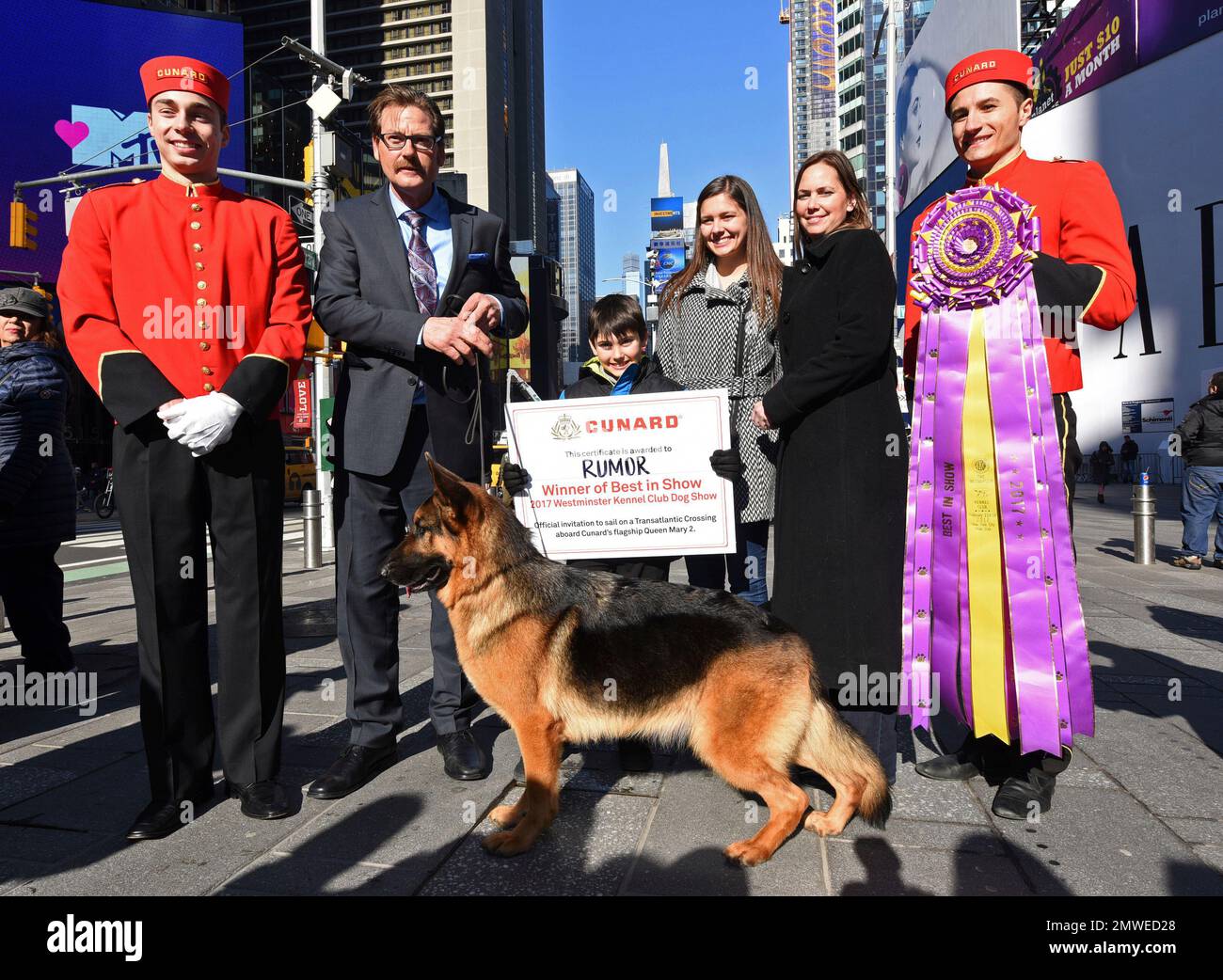 IMAGE DISTRIBUTED FOR CUNARD - Cunard presents Rumor, a German shepherd ...