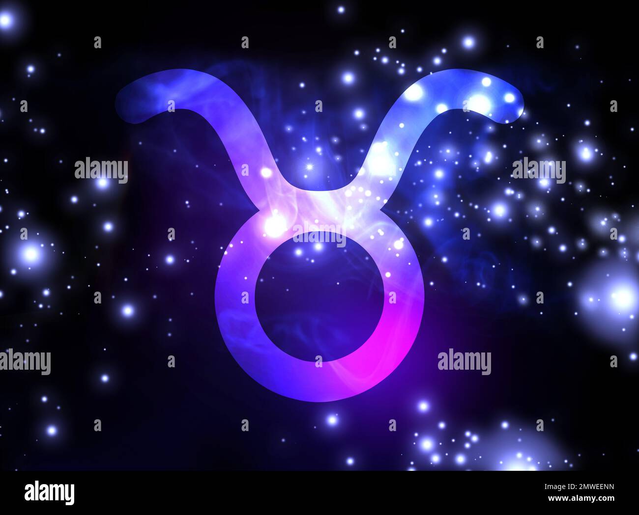 Taurus astrological sign and night sky with stars. Illustration Stock ...