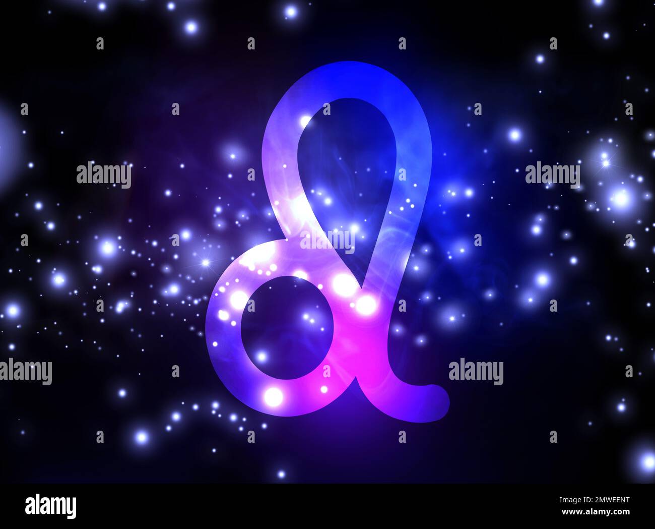 Leo astrological sign and night sky with stars. Illustration Stock ...