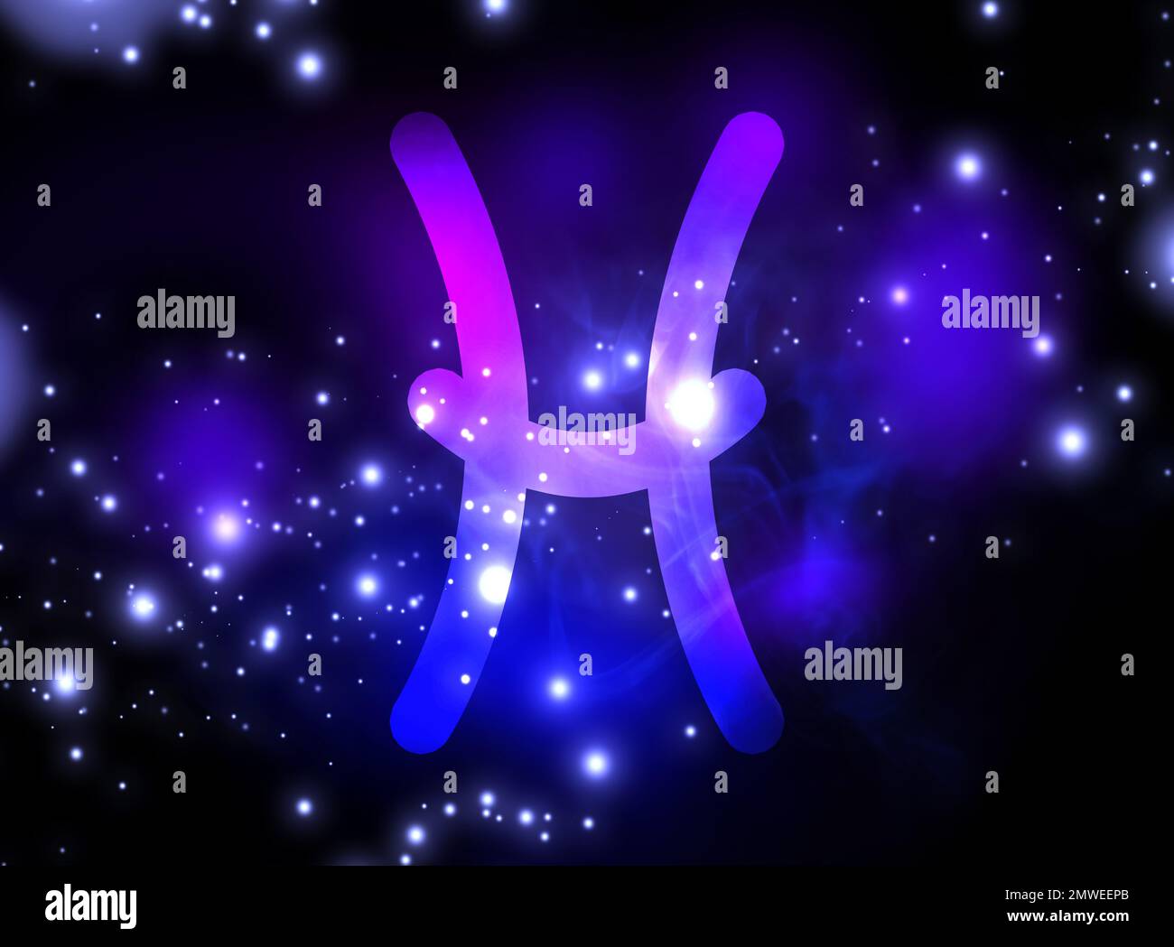 Pisces astrological sign and night sky with stars. Illustration Stock ...