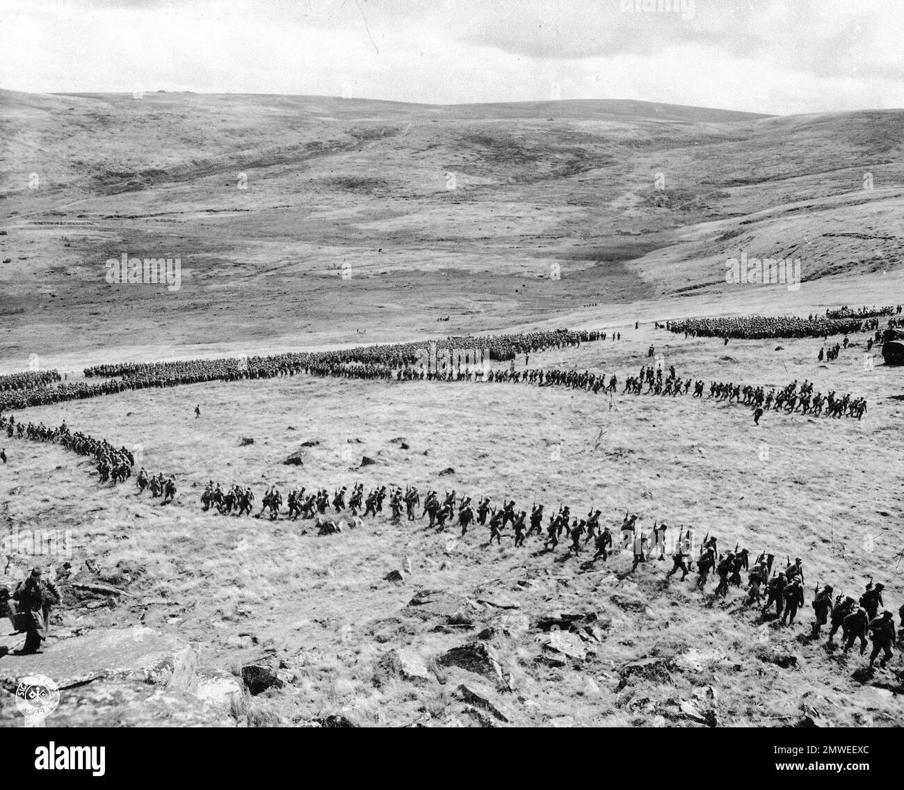 In this photo provided by the U.S. Army Signal Corps, U.S. infantry ...
