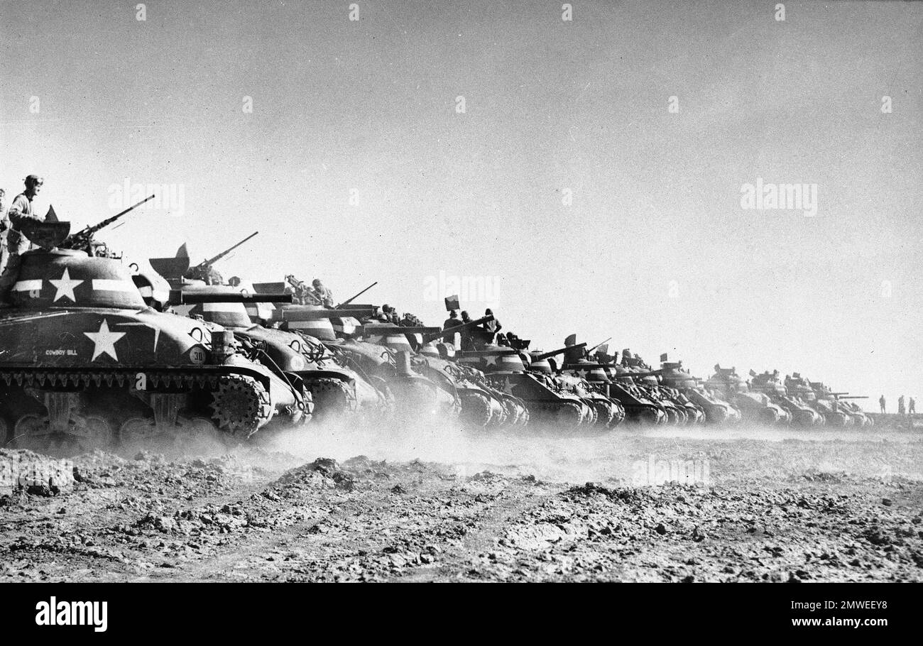 As D-Day draws near, men of a U.S. tank division line up their General ...