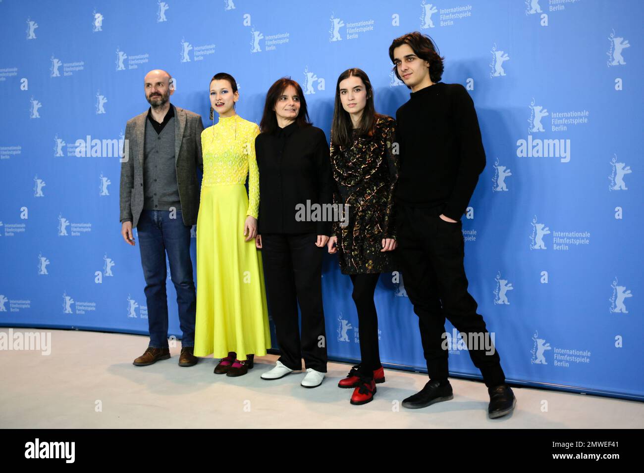 From left, actors Joao Pedro Vaz, Alice Albergaria Borges, director ...