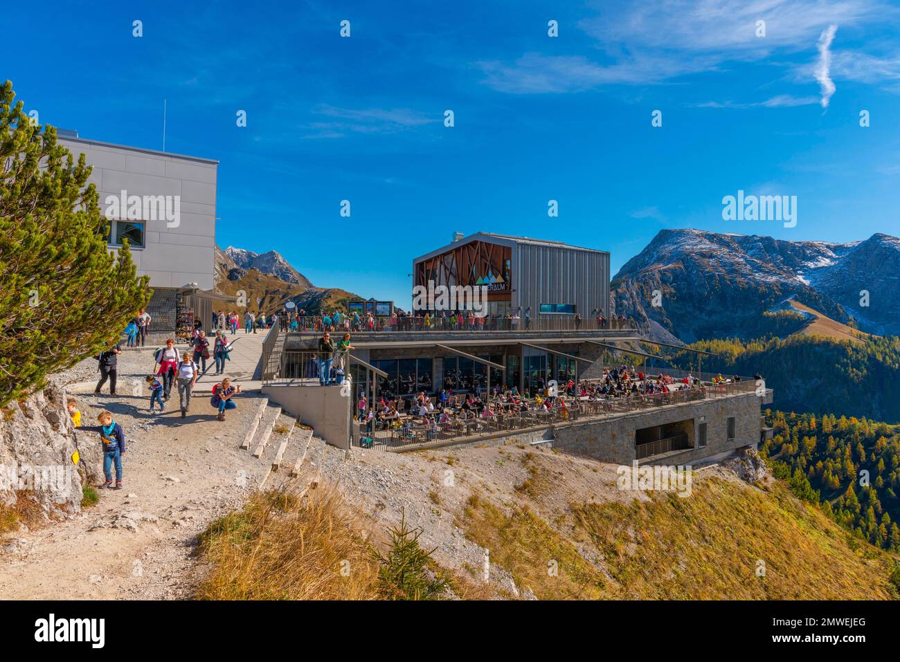 Jenner mountain station with panorama restaurant Jenneralm, Schoenau ...