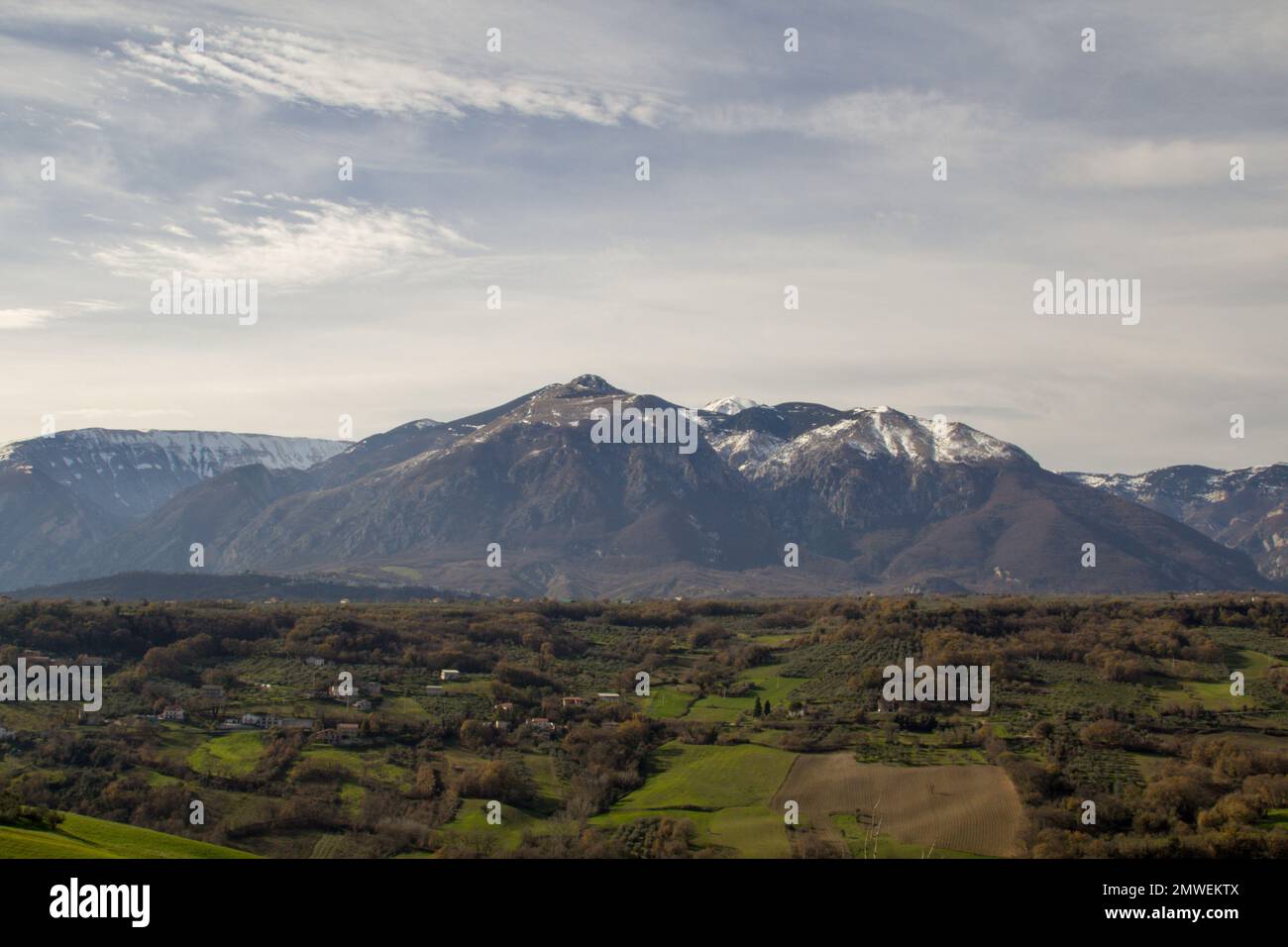 Panorama of the Majella mountain in Abruzzo Italy. Italian Apennines ...