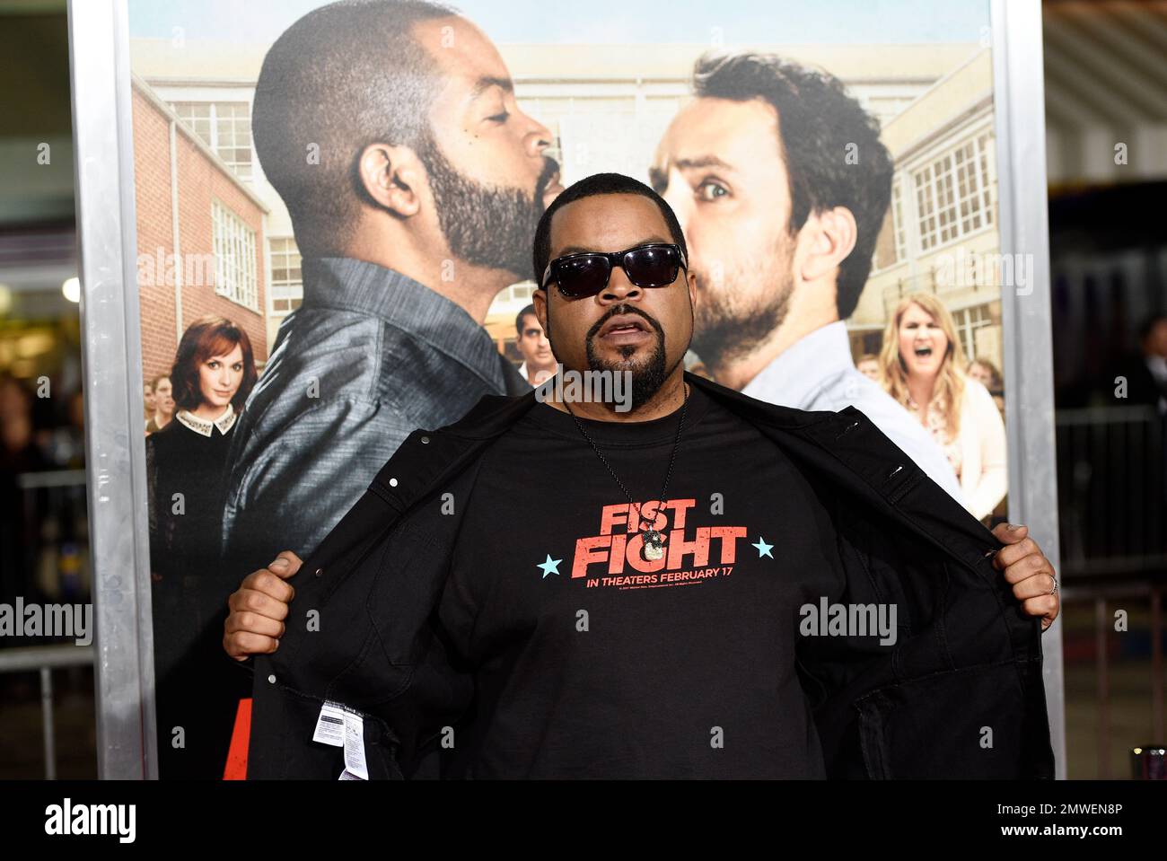 Ice Cube, a cast member in "Fist Fight," poses at the premiere of the ...