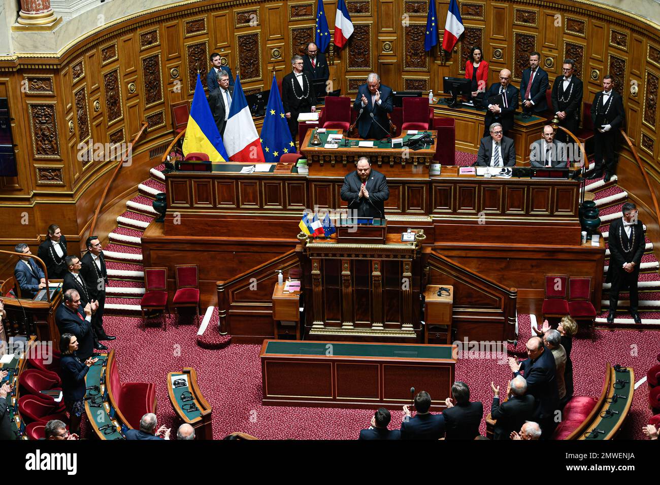 Paris, France on February 1, 2023. Speech by Ruslan Stefantchuk ...