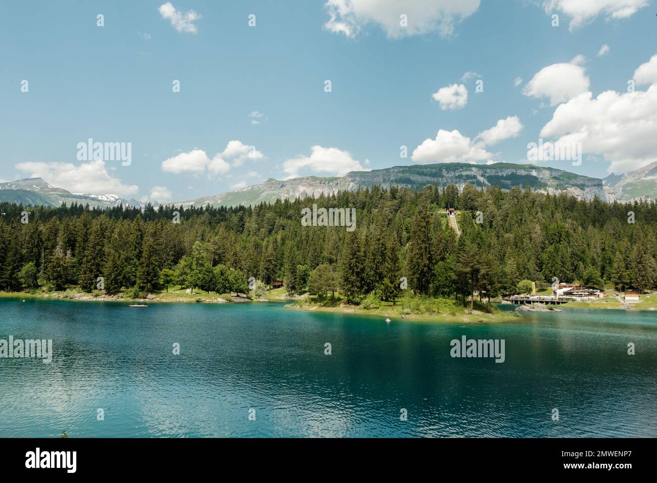 A beautiful lake in the Grisons Mountains in Switzerland Stock Photo ...