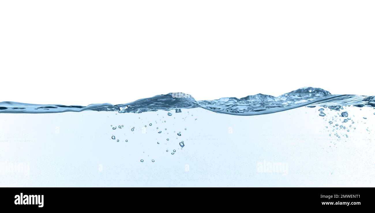 Closeup view of clear water isolated on white Stock Photo - Alamy