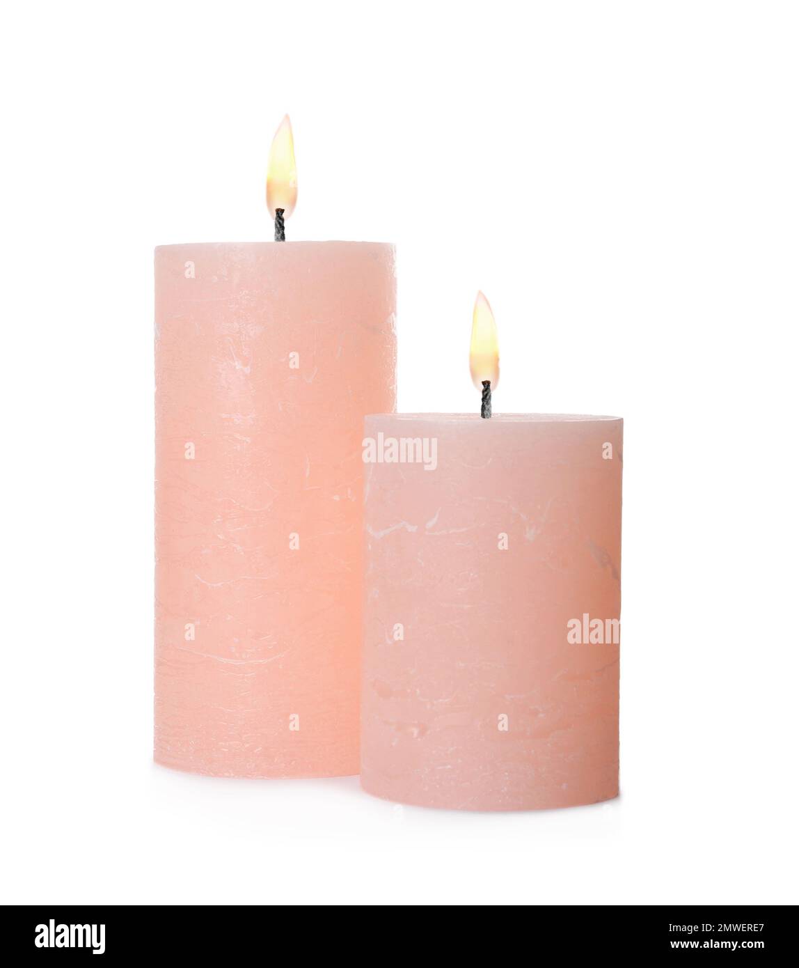 Pink candles isolated on Cut Out Stock Images & Pictures - Alamy